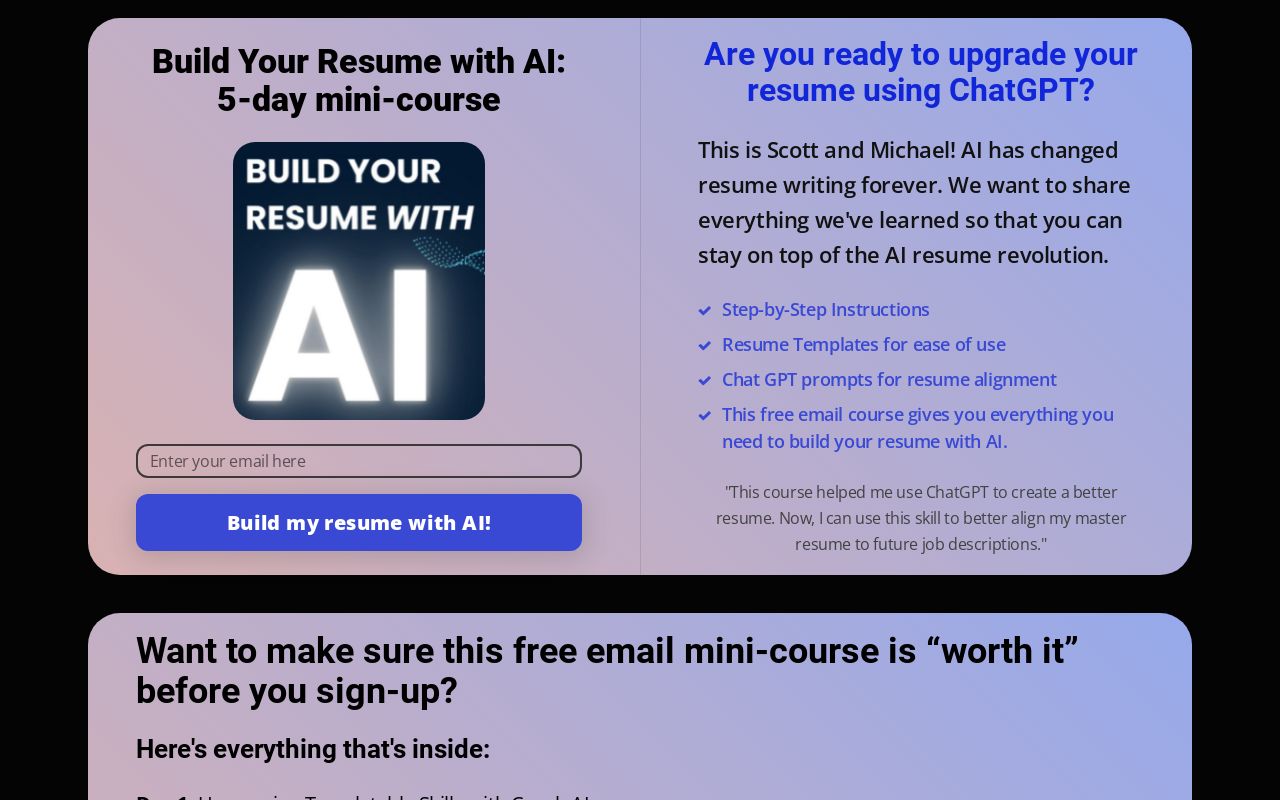 Build Your Resume With AI!